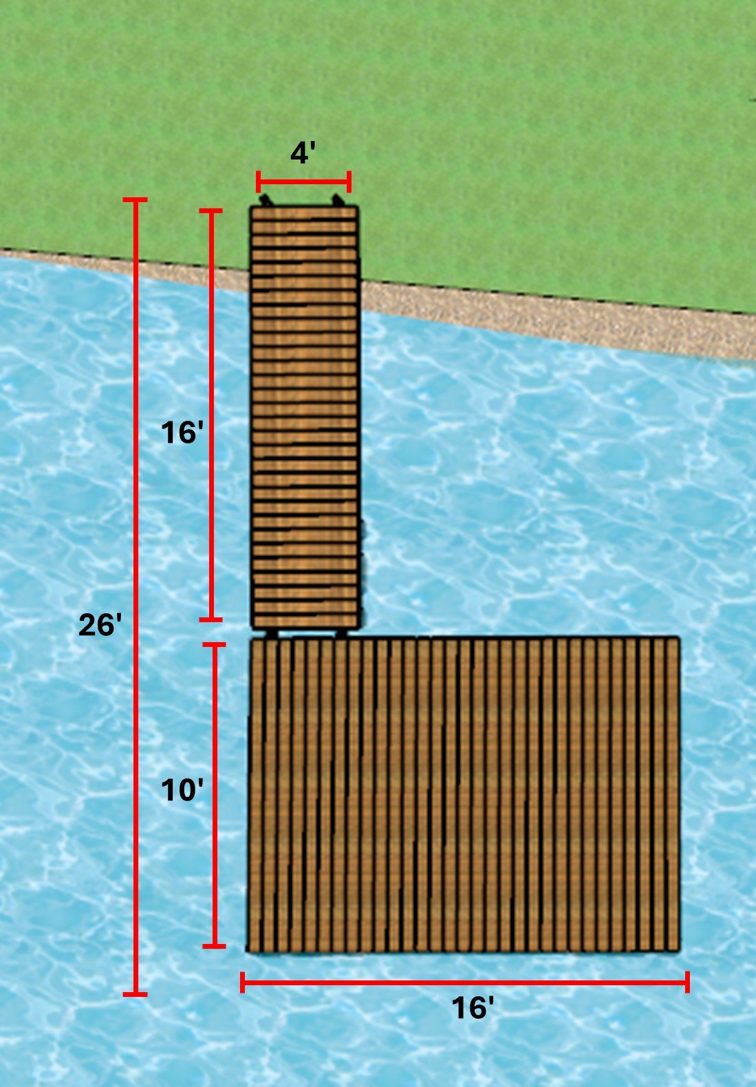 Docks kit 4'x16' Semi-Floating & 10'x16' Floating Heavy Duty Docks ...
