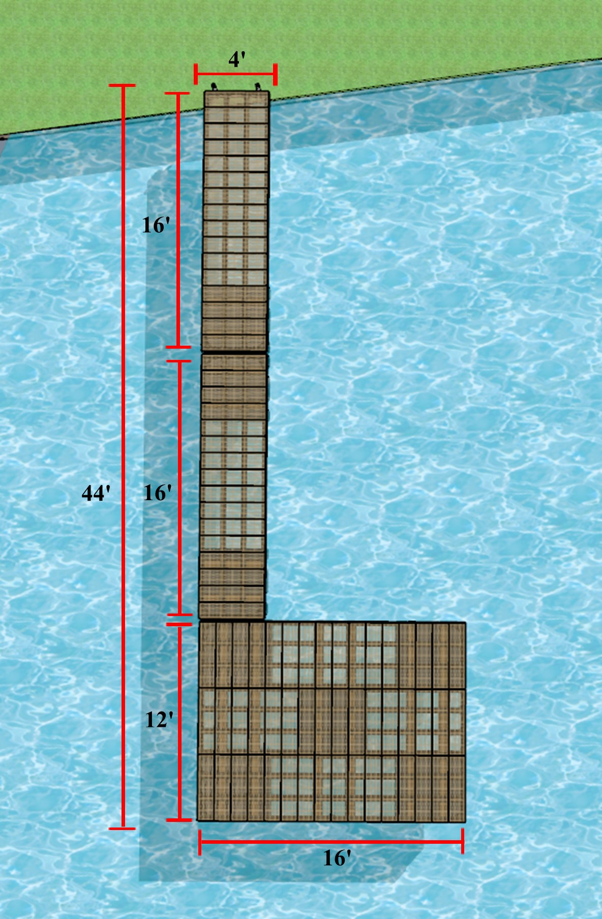 Ensemble de quais 4'x16' Semi-Flottant, 4'x16' Flottant et 12'x16 ... Ensemble de quais 4'x16' Semi-Flottant, 4'x16' Flottant et 12'x16 ...