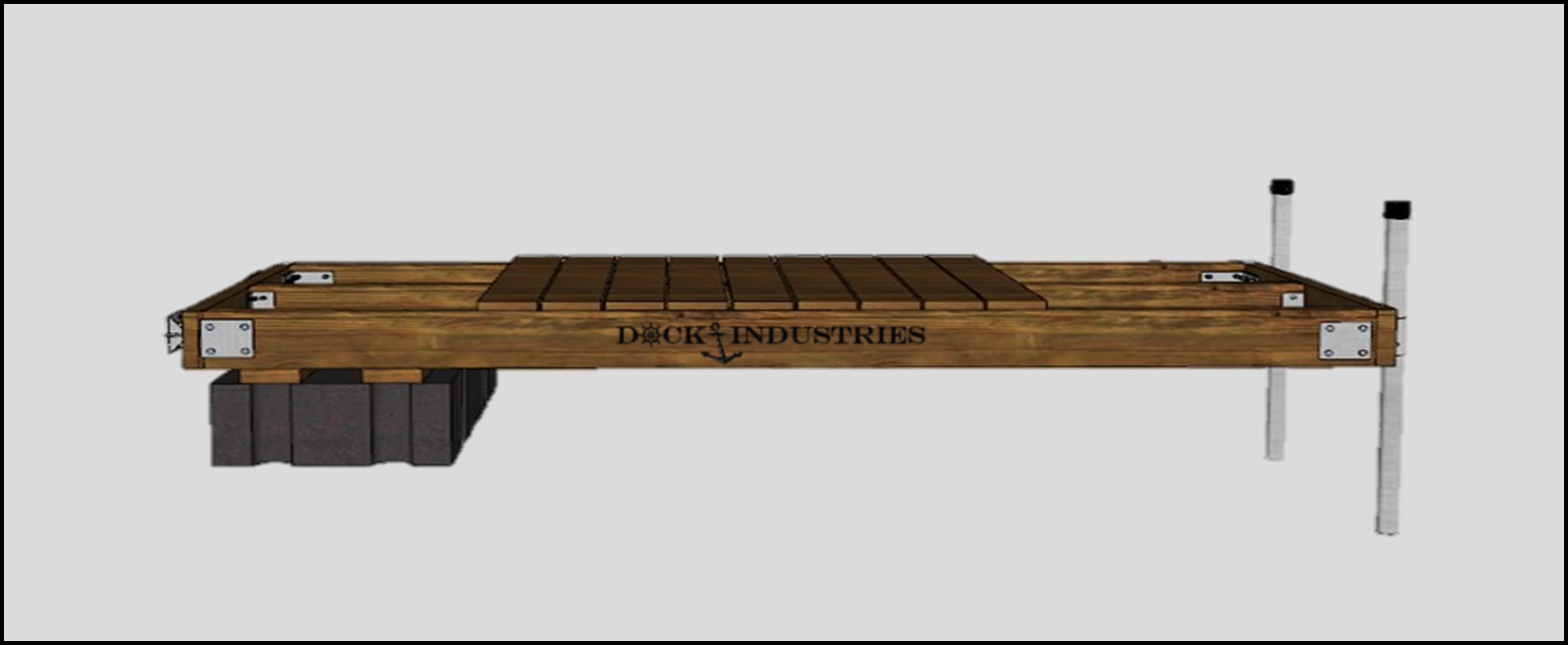 Residential dock kit 4'x10' Semi-Floating - Dock Industries