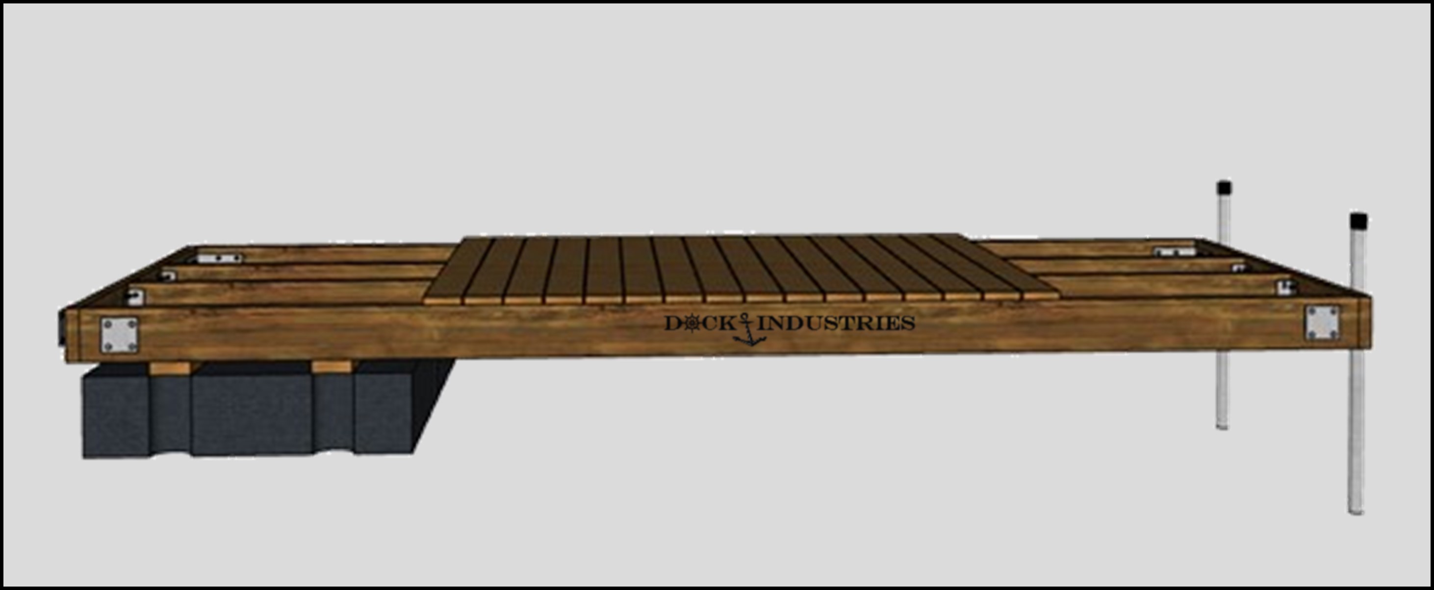 Heavy Duty dock kit 6'x16' Semi-Floating - Dock Industries