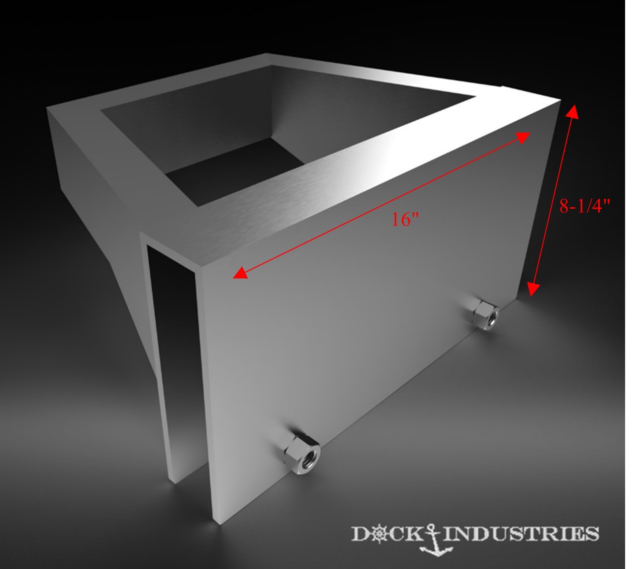 Offset aluminium outboard motor mount - Dock Industries