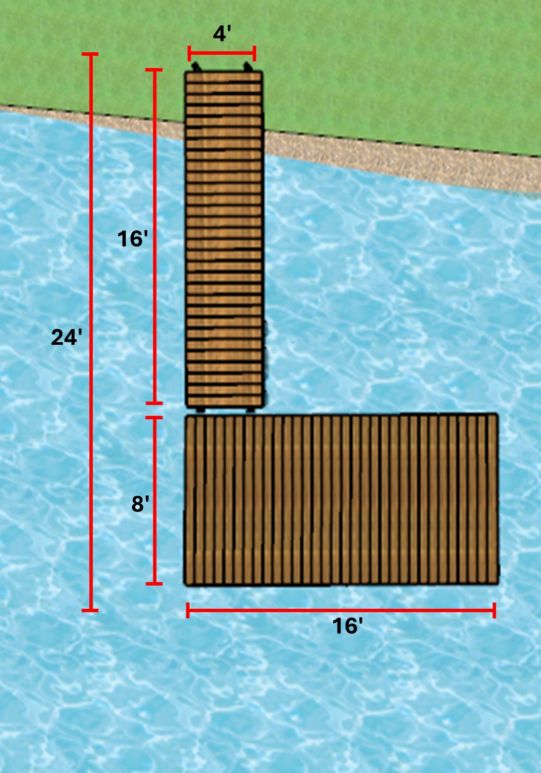 Docks kit 4'x16' Semi-Floating & 8'x16' Floating Heavy Duty Docks ...