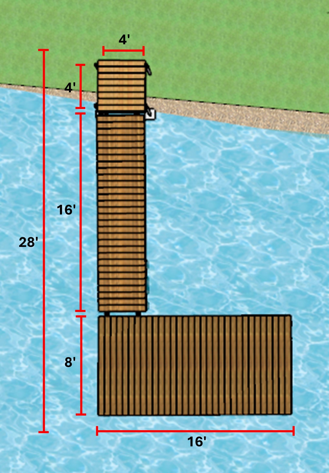 Heavy Duty 4'x4' Fixed dock - 4'x16' Semi-Floating - 8'x16' Floating ...