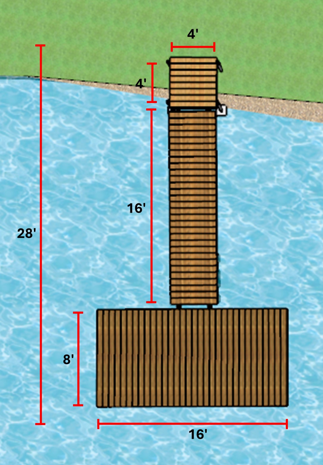 Heavy Duty 4'x4' Fixed dock - 4'x16' Semi-Floating - 8'x16' Floating ...