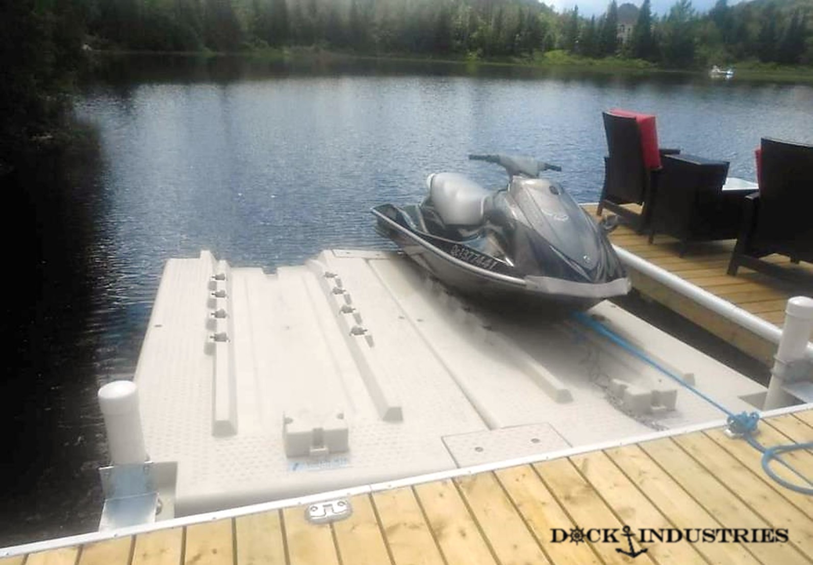 Quai à motomarine double "Roll & Ride" - PWC2 - Dock Industries