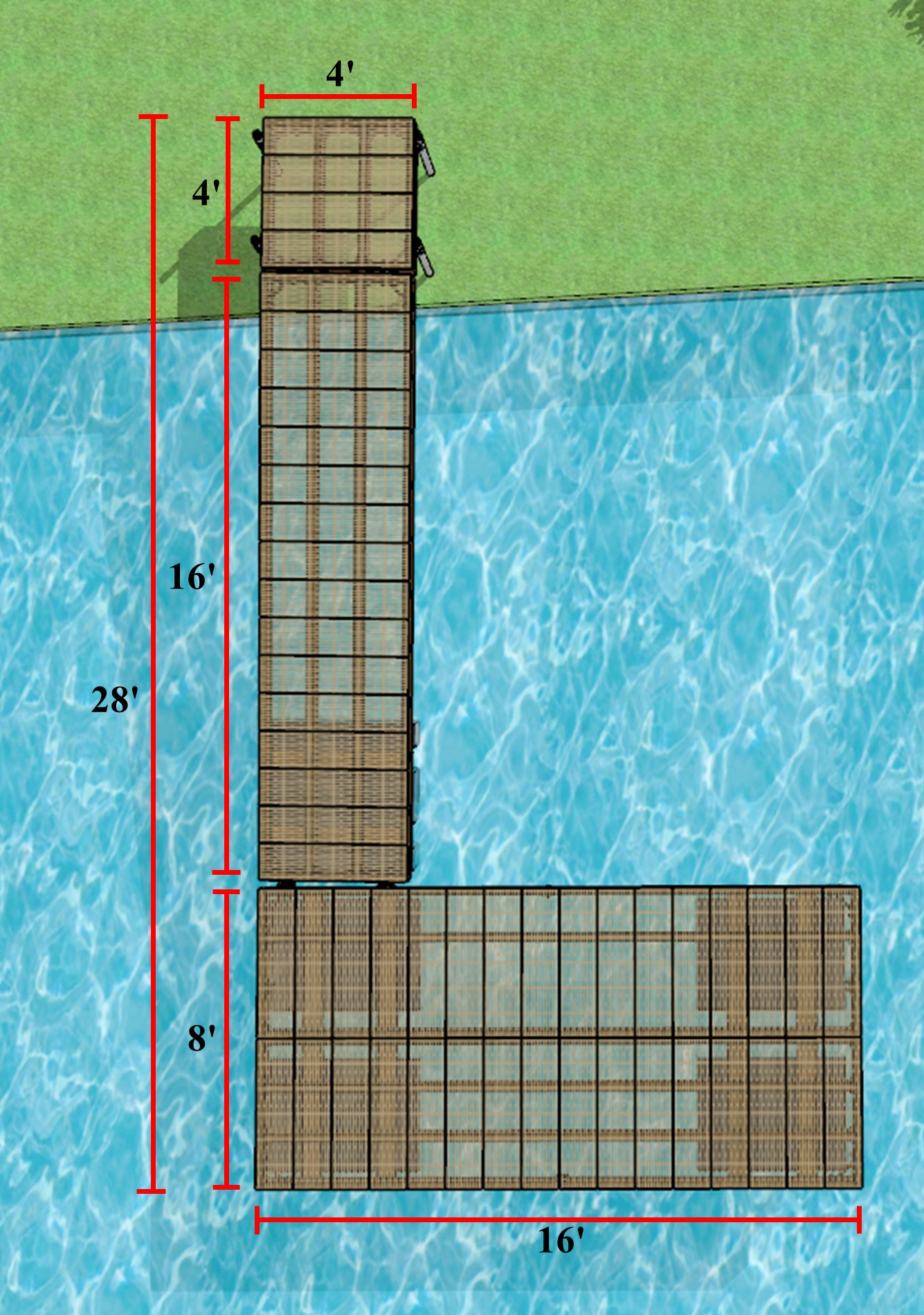 4'x4' Fixed, 4'x16' Semi-Floating & 8'x16' Floating Docks kit ...