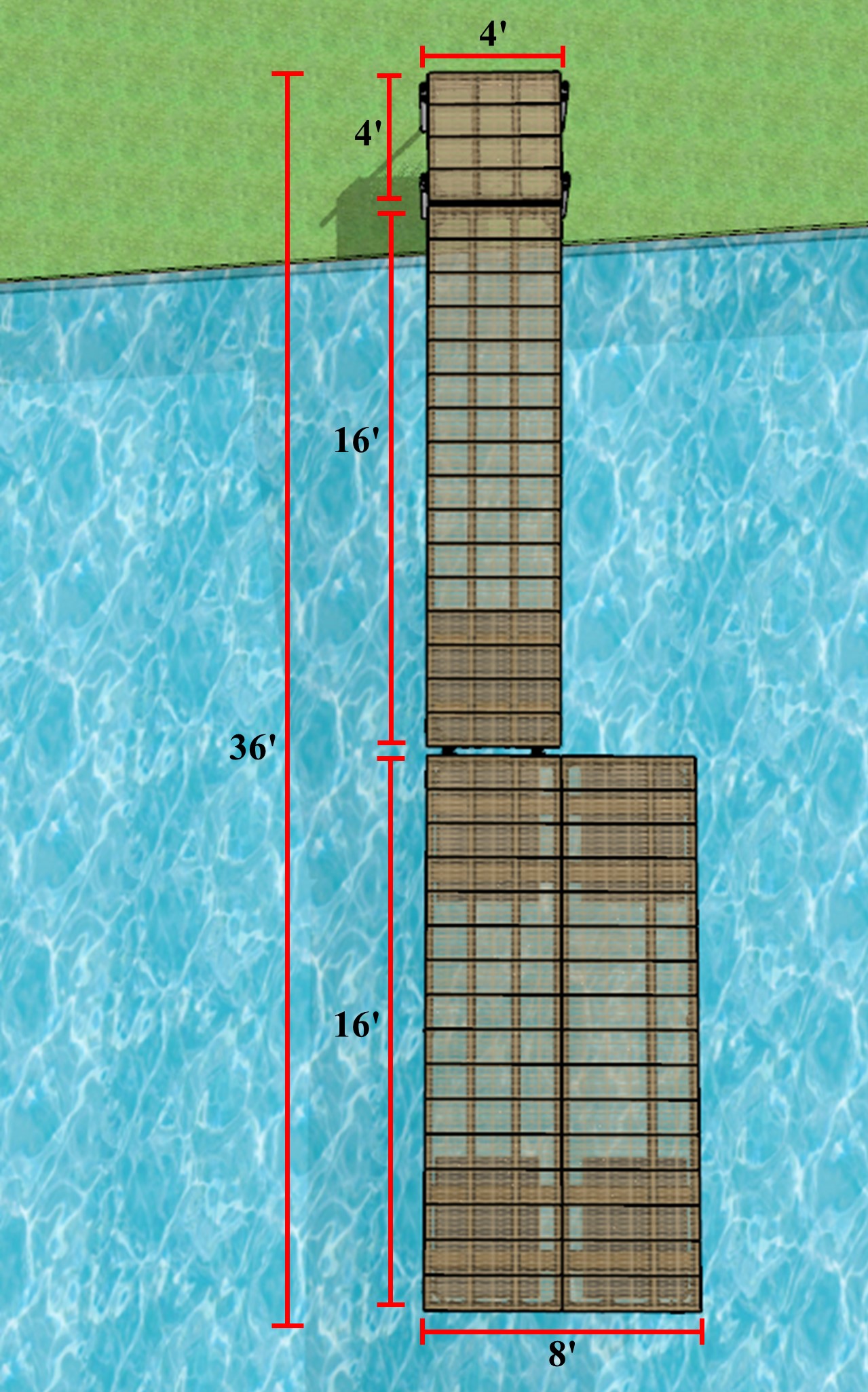 Ensemble de quais 4'x4' Fixe, 4'x16' Semi-Flottant et 8'x16' Flottant ... Ensemble de quais 4'x4' Fixe, 4'x16' Semi-Flottant et 8'x16' Flottant ...